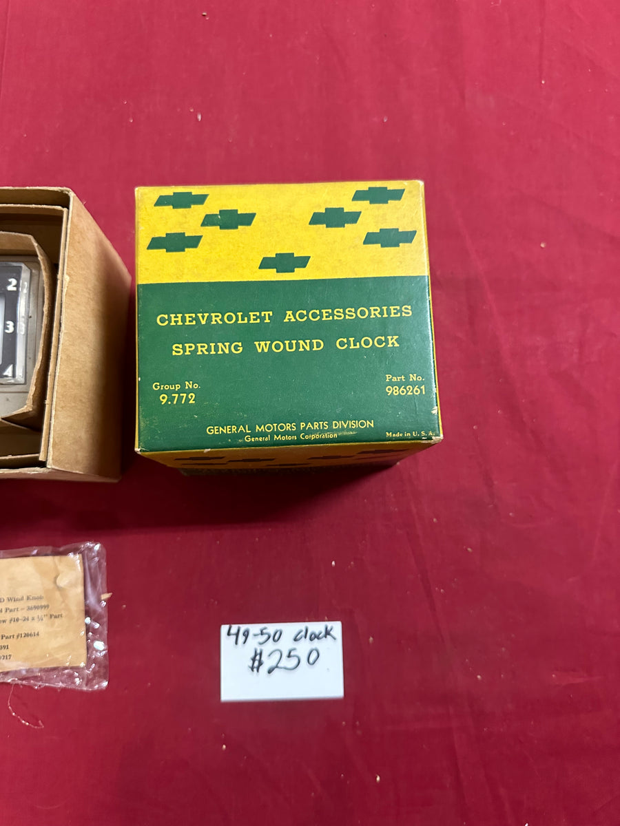 1949-50 CHEVROLET NOS SPRING WOUND CLOCK – Forbush Vintage Auto Parts