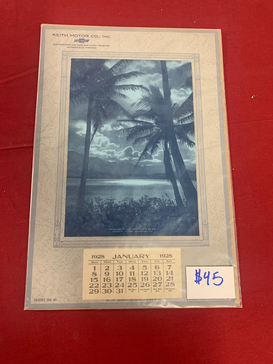 1928 CHEVROLET CALENDAR – Forbush Vintage Auto Parts