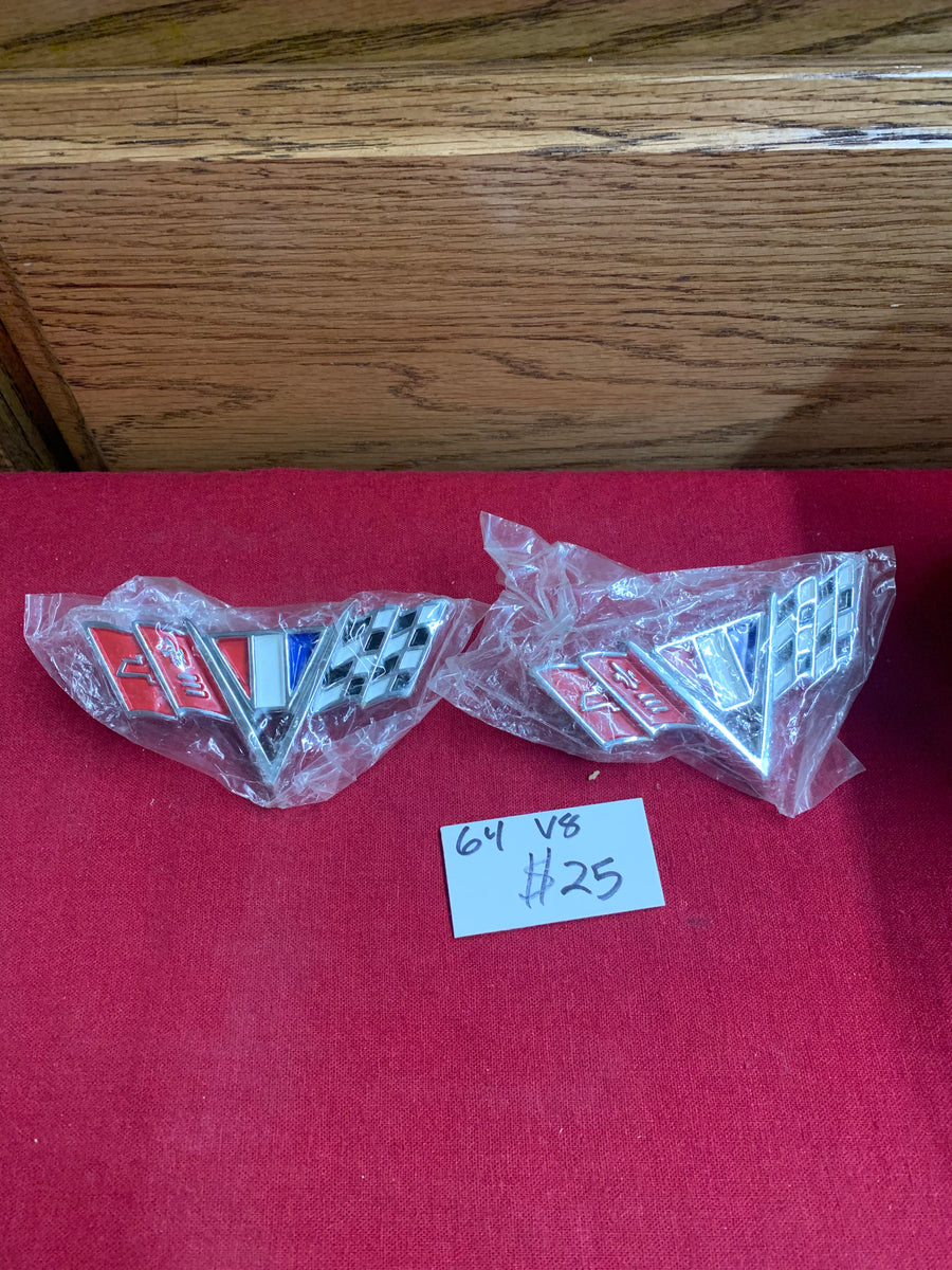 1964 CHEVROLET REPO V8 EMBLEMS – Forbush Vintage Auto Parts